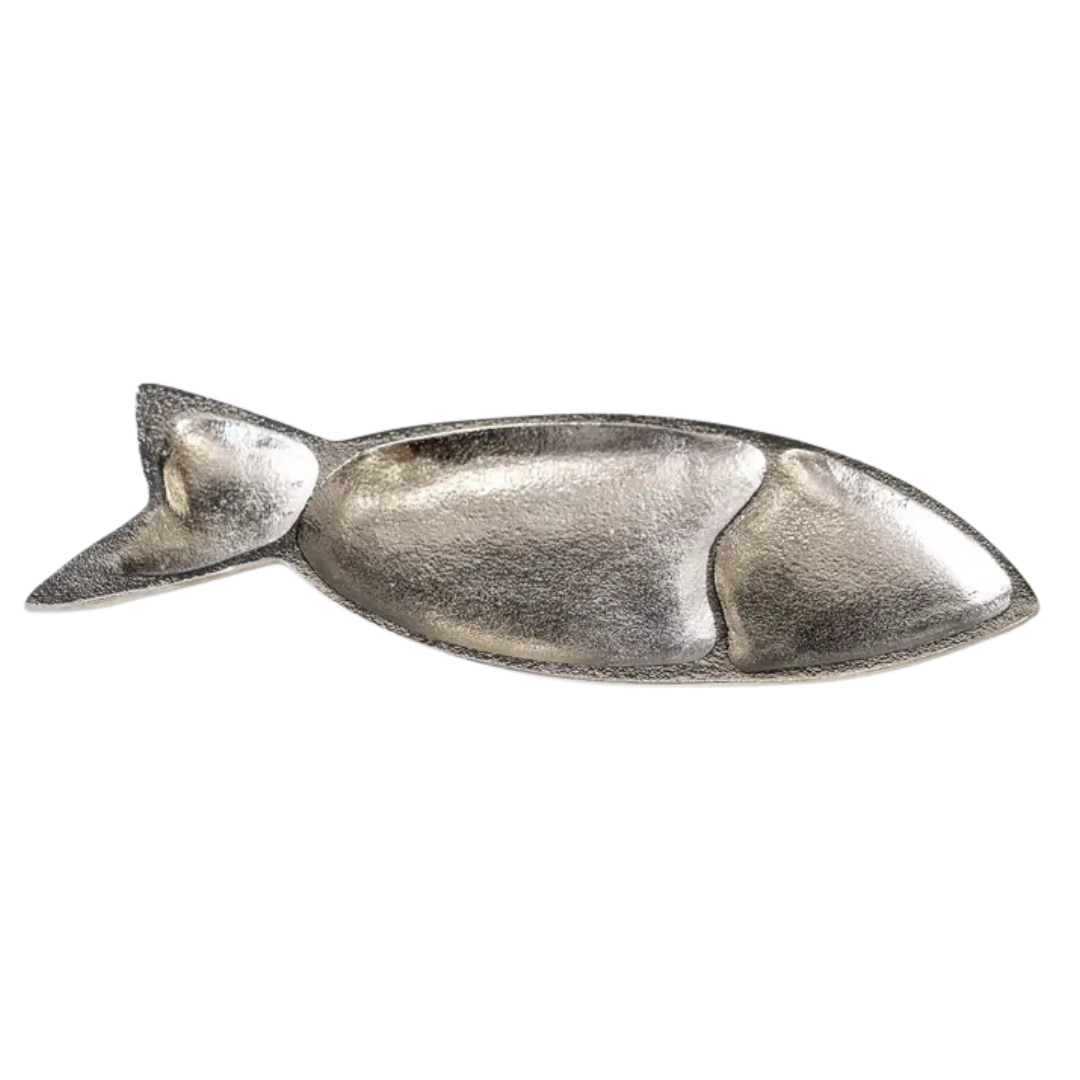 Small Nickel Fish Plate | Southern Palms Furniture & Decor